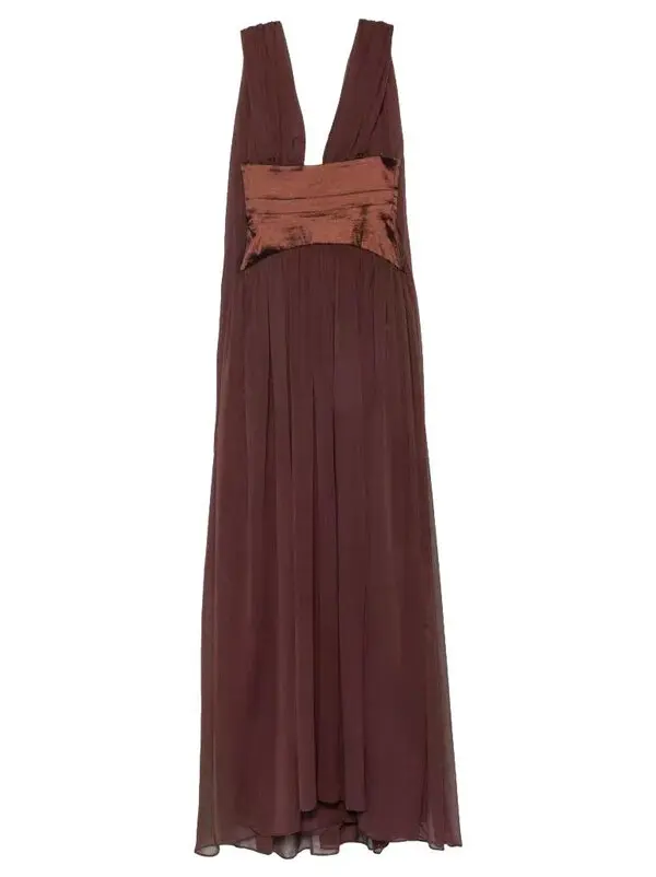 Arcina Ori Ramona Draped-panel Maxi Dress - Brown