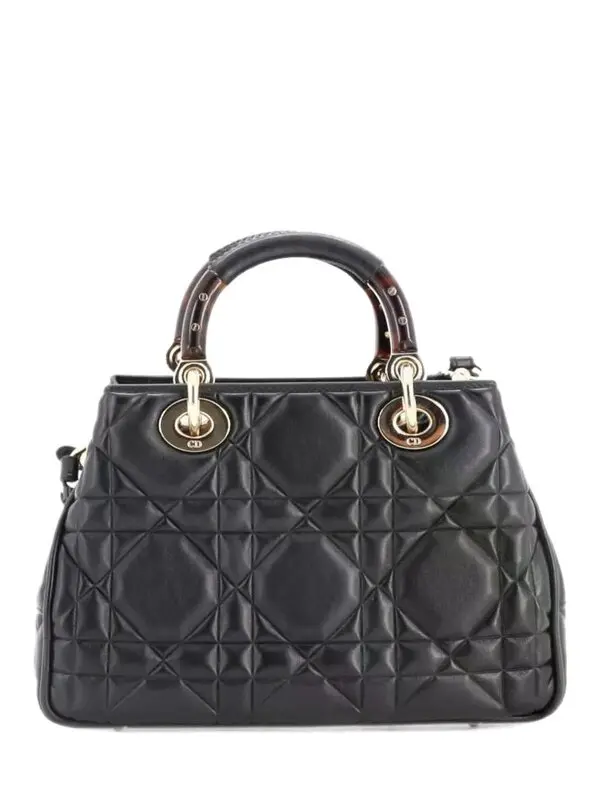 Dior Lady 95.22 Cannage Embossed Leather Bag - Black