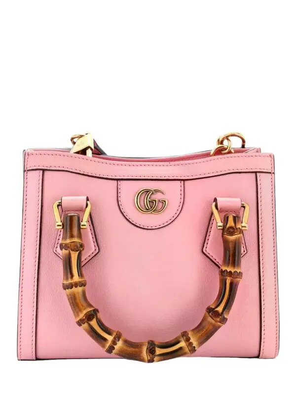 Gucci Diana Nm Bamboo Handle Tote Leather Mini Crossbody Bag - Pink