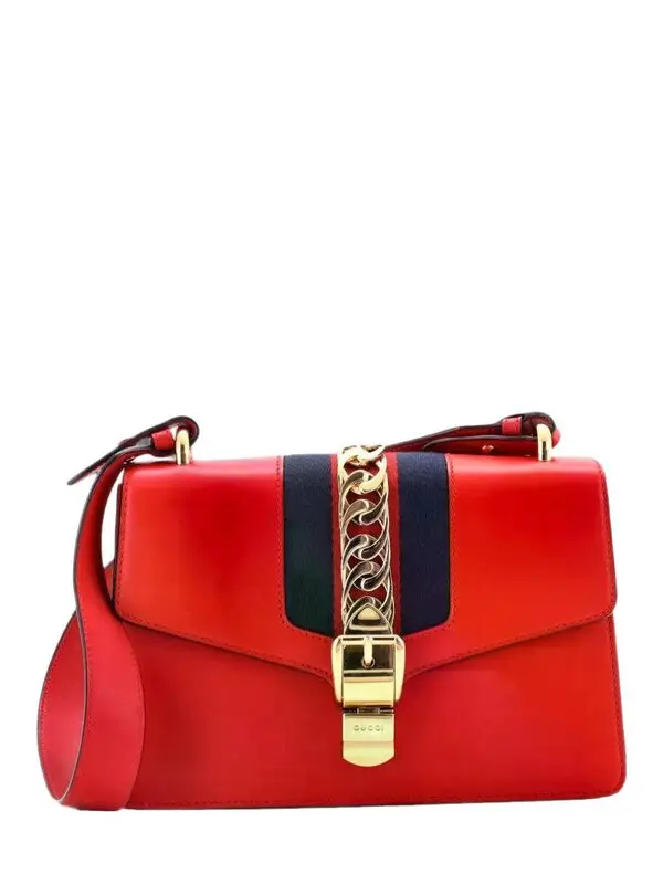 Gucci Sylvie Leather Small Shoulder Bag - Red