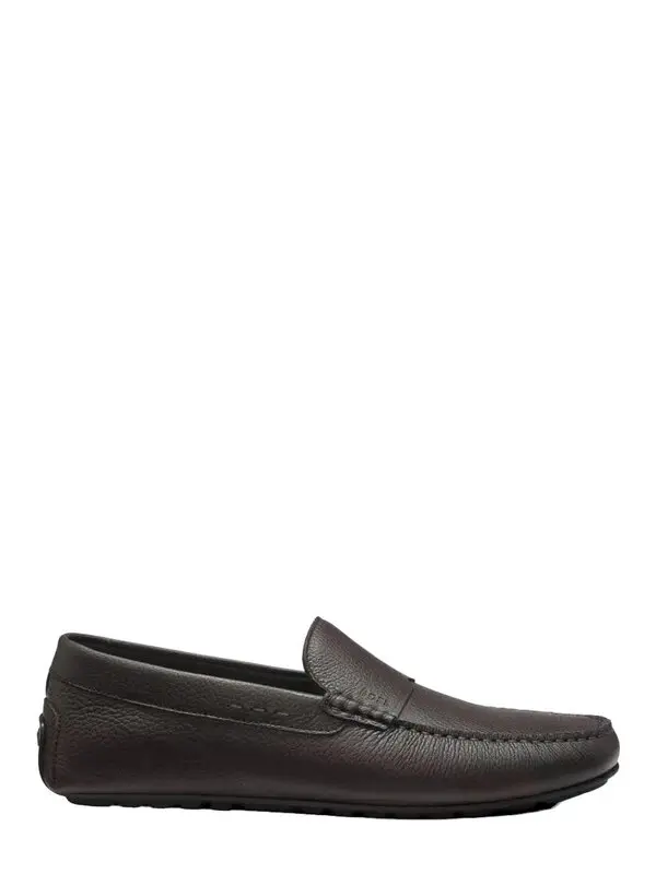 BOSS Leather Slip-on Loafers - Brown