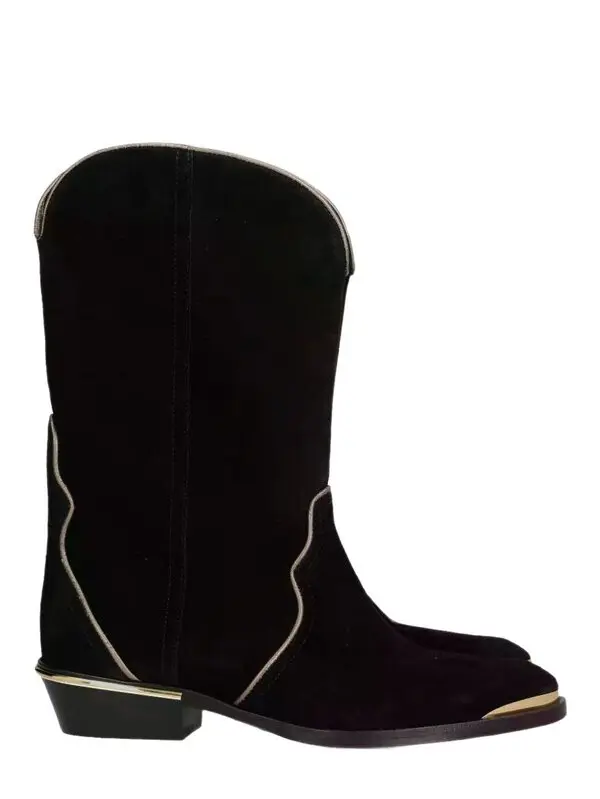 Isabel Marant Étoile Elbini Boots With Metal Cap Toe - Black