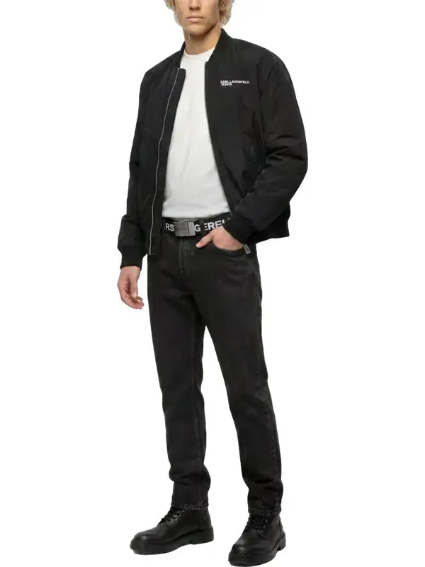 Karl Lagerfeld Tapered Fit Denim Jeans - Black