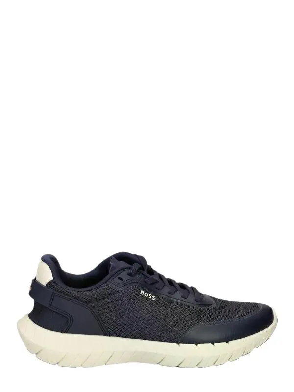BOSS Motion Runn Sneakers With Leather Trims - Blue