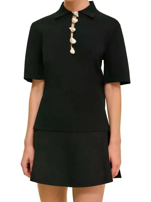 Cult Gaia Jaffa Pearl Top - Black