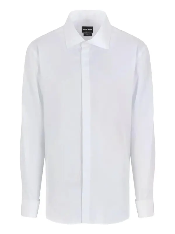 Giorgio Armani Spread-collar Cotton Shirt - White
