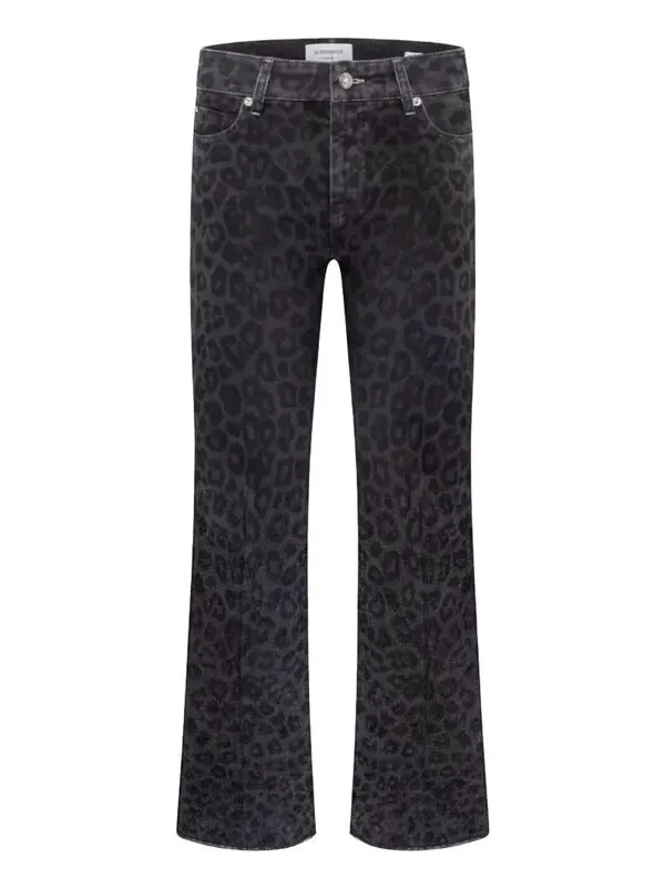 CAMBIO Francesca Leopard-print Jeans - Black