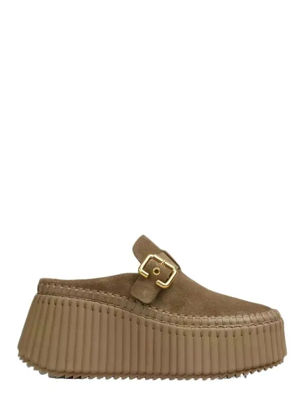 Chloé Nama Buckle-fastening Platform Mules - Green