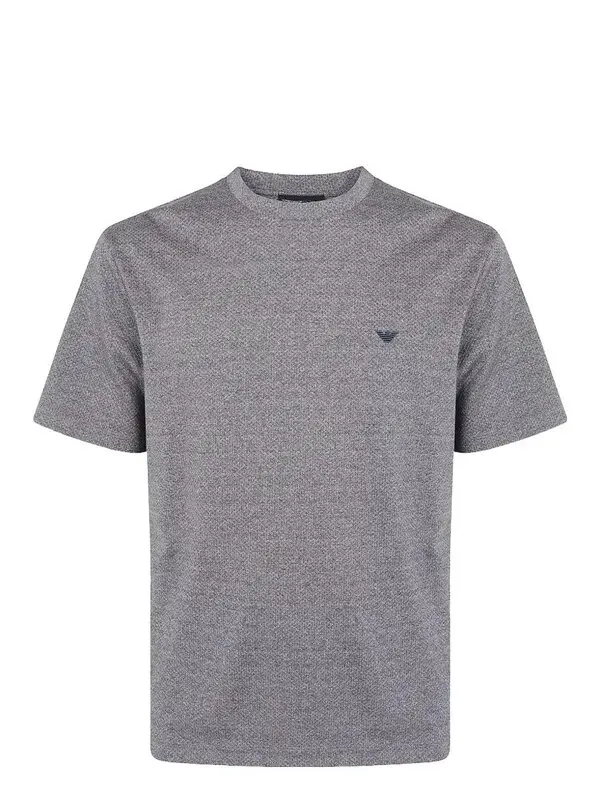 Emporio Armani Logo-embroidered Cotton T-shirt - Grey