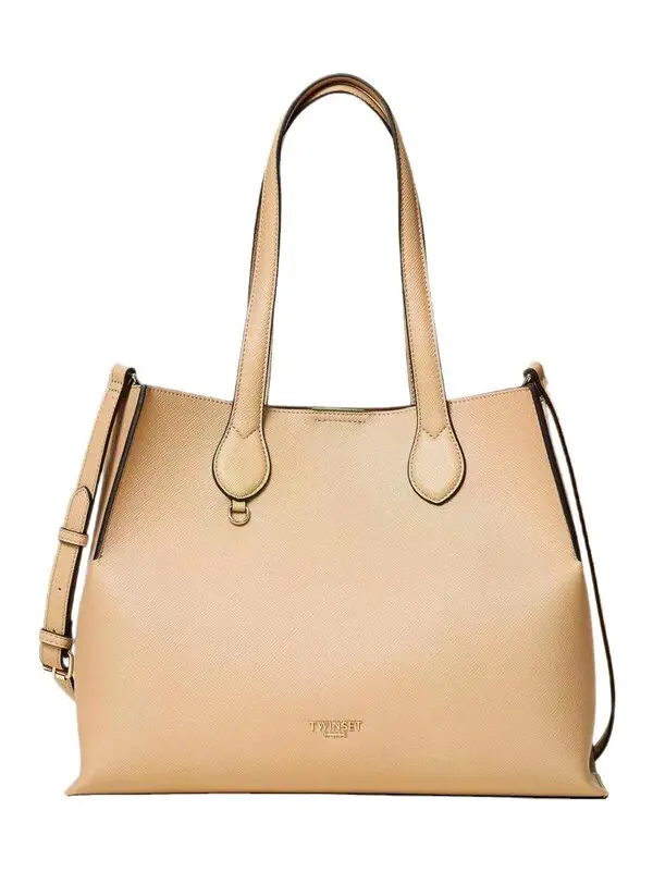 TWINSET Shopping Bag With Logo - Neutrals