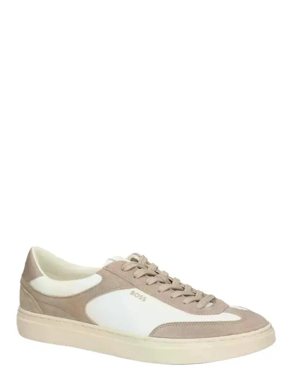 BOSS Color-block Panelled Lace-up Sneakers - White