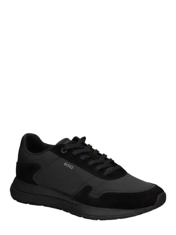 BOSS Panelled Lace-up Sneakers - Black