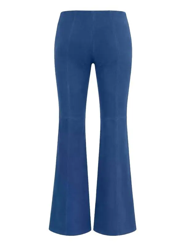 Stouls Suede Finish Flared Trousers - Blue