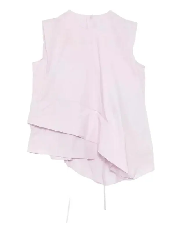JNBY Asymmetrical Ruffled Sleeveless Blouse - Pink