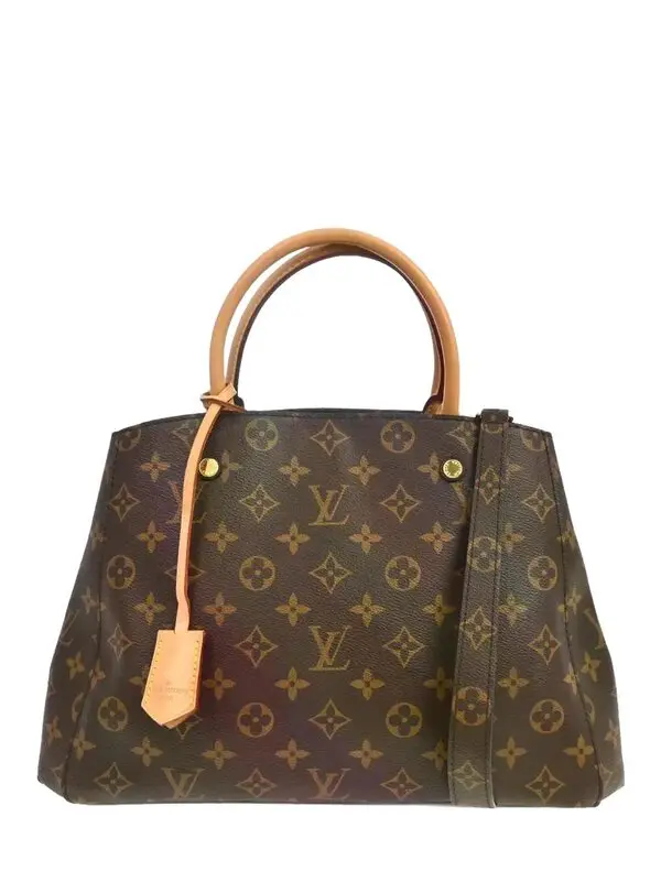 LOUIS VUITTON 2017 Montaigne Monogram Tote Bag - Brown