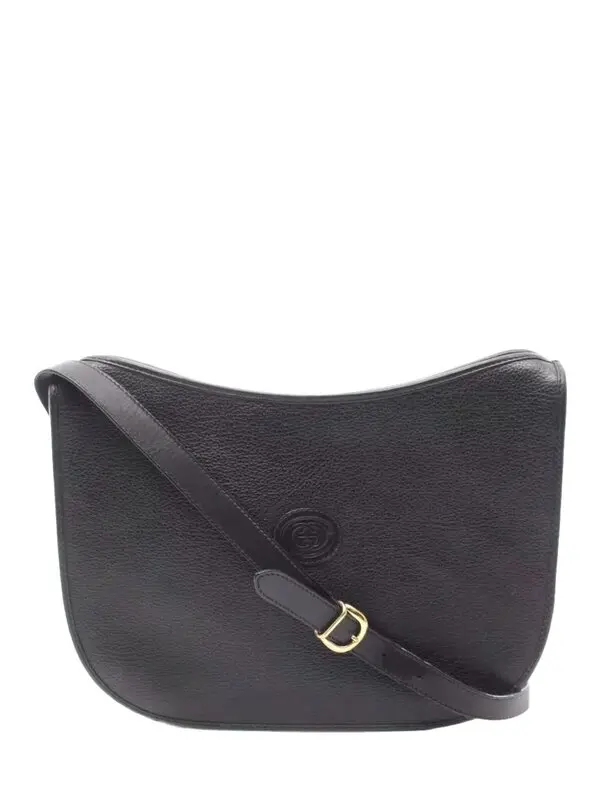 Gucci 2000s Interlocking-g Leather Shoulder Bag - Black