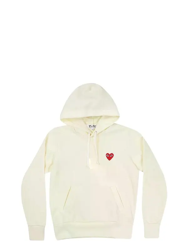 Play Comme Des Garcon Heart-logo Hoodie - Neutrals