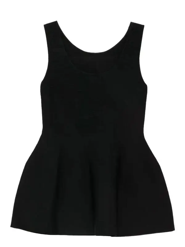 LESS Peplum Knitted Top - Black