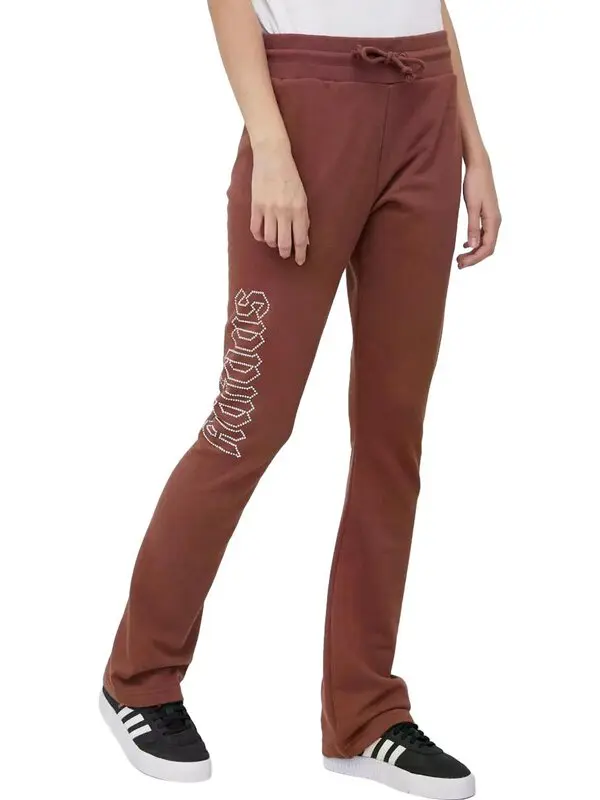 Adidas Rhinestone Logo Track Pants - Brown