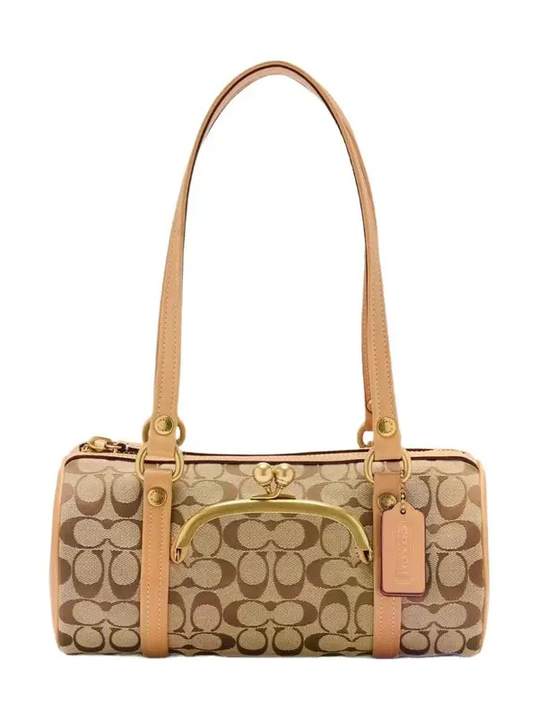 COACH Monogram Barrel Tote Bag - Neutrals