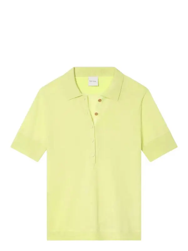 Paul Smith Merino Wool-blend Knitted Polo Shirt - Yellow