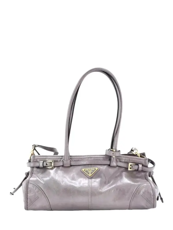Prada Bonnie Vitello Shine Medium Crossbody Bag - Grey
