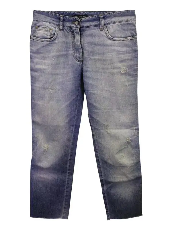 Dolce & Gabbana Distressed Raw Edge Jeans - Blue