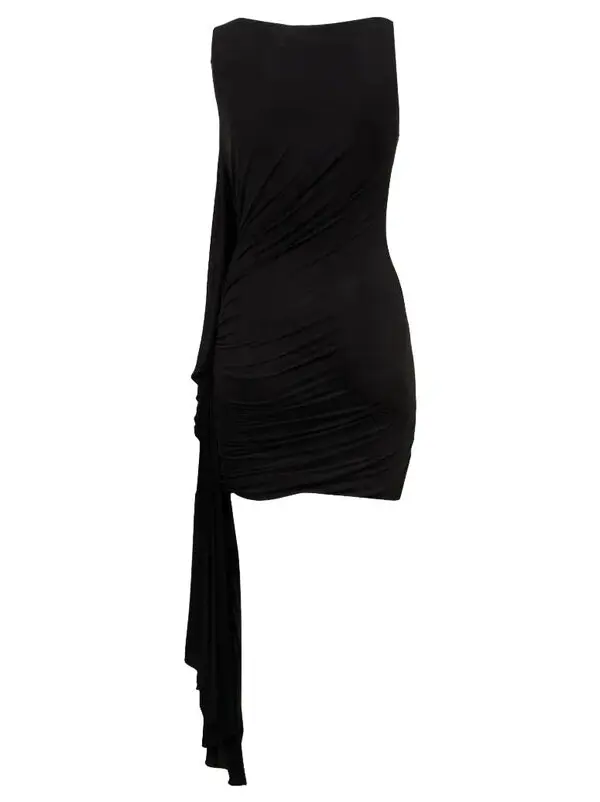 Alexander Wang Asymmetric Ruched Mini Dress - Black