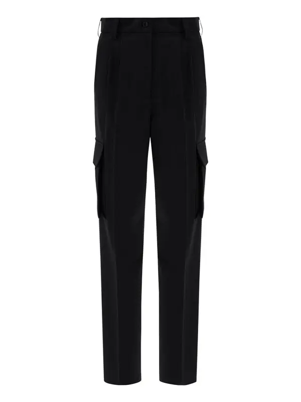 Herno High-waisted Tailored Cargo Trousers - Black
