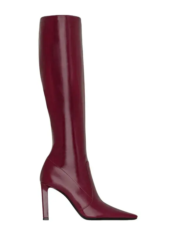 Saint Laurent Francoise Boots In Smooth Leather - Bordeaux