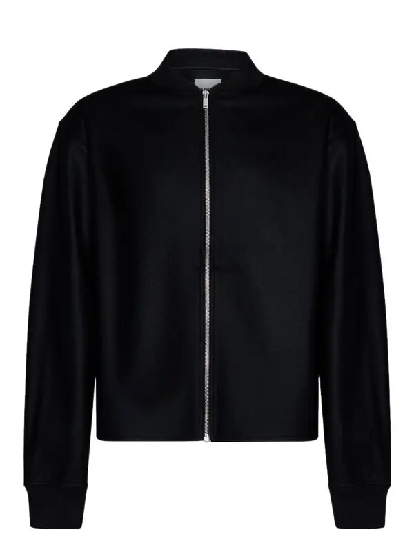 JIL SANDER Zip-up Long-sleeved Bomber Jacket - Black