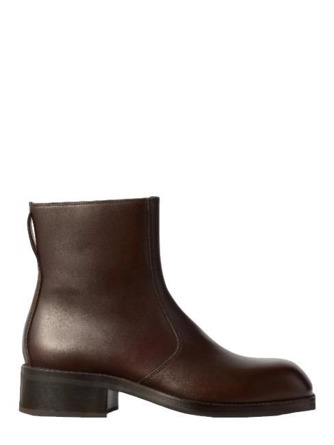 LEMAIRE Zip Ankle Boots - Chocolate-colored