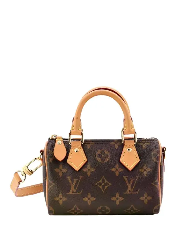 LOUIS VUITTON Speedy Bandouliere Nm Bag Monogram Canvas Nano Crossbody Bag - Brown