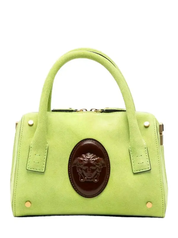 Versace Small Medusa Head Suede Tote Bag - Green