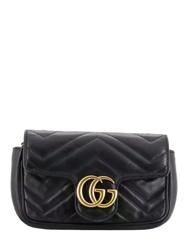 Gucci Gg Marmont Matelassé Leather Super Mini Crossbody Bag - Black