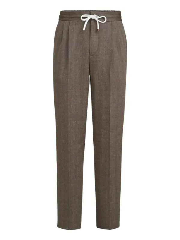 Brunello Cucinelli Drawstring Trousers - Brown
