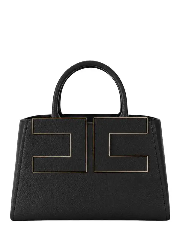 Elisabetta Franchi Logo-embroidered Tote Bag - Black
