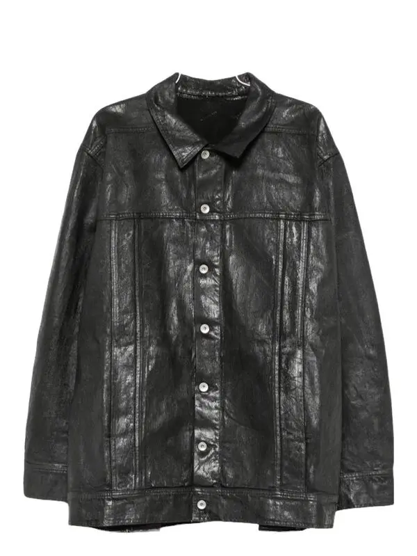 Rick Owens Long Sleeve Button-up Denim Jacket - Black