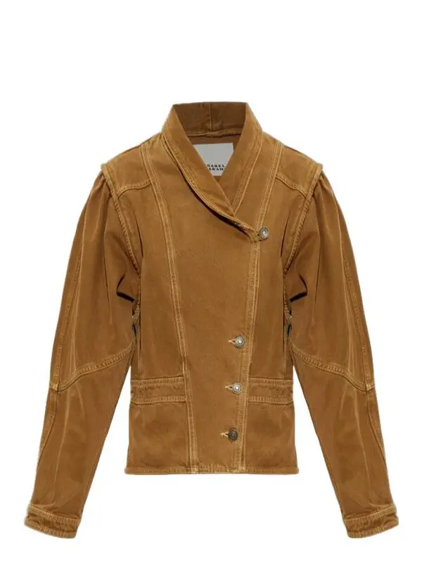 Isabel Marant Étoile Asymmetrical Collared Long-sleeved Casual Jacket - Brown