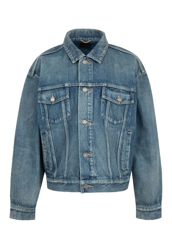 Saint Laurent Long-sleeved Denim Jacket - Blue