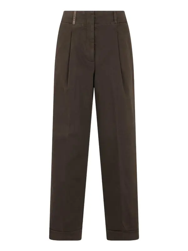 Peserico High-waisted Casual Pants - Brown