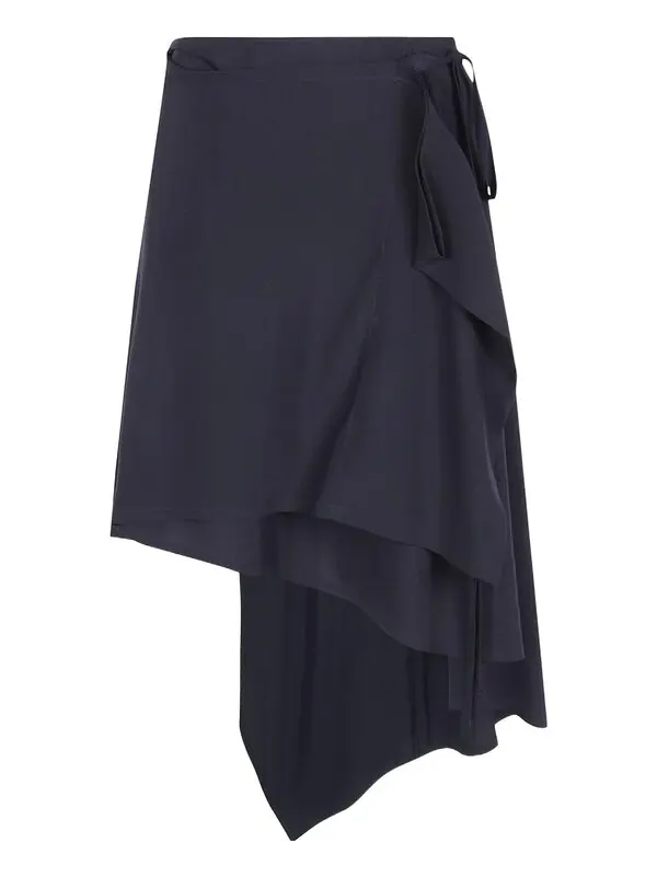 ANN DEMEULEMEESTER Asymmetric Midi Skirt - Black