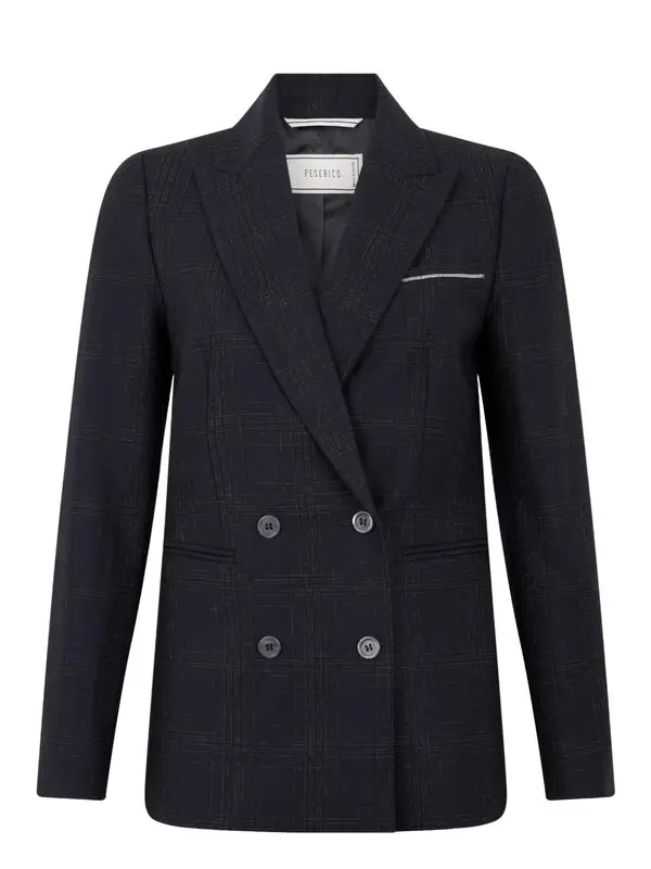 Peserico Double-breasted Tailored Blazer - Black