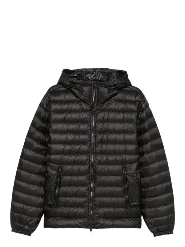 C.P. COMPANY Long-sleeved Quilted Down Jacket With Goggle Lenses - Black