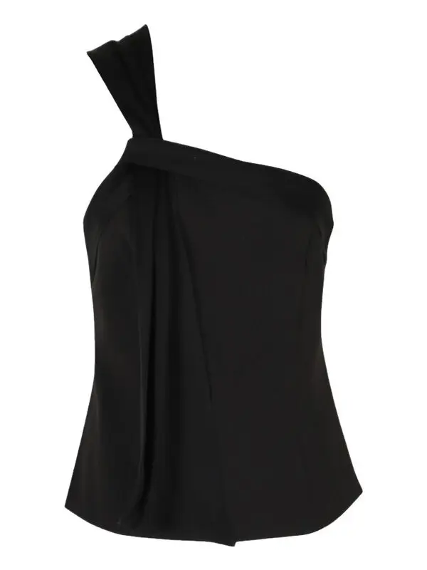 Federica Tosi One-shoulder Tank Top With Pleated Details - Black