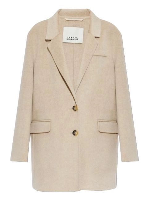 Isabel Marant Étoile Long-sleeved Coat With Button Closure And Pockets - Beige
