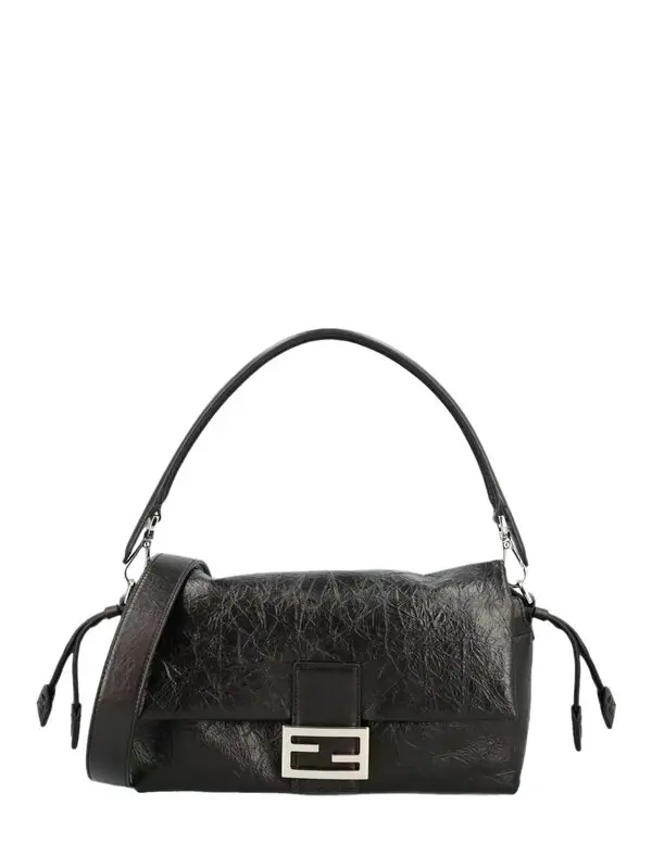Fendi Baguette® Soft Medium Crackled Leather Bag - Black
