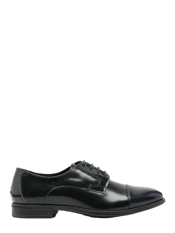 CARLO PIGNATELLI Polished-finish Lace-up Derby Shoes - Blue