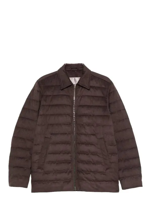 Herno Quilted Long Sleeve Zip-up Jacket - Brown
