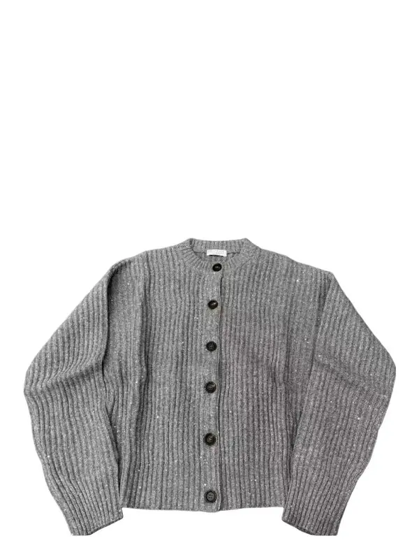 Brunello Cucinelli Ribbed Knit Button-front Cardigan - Gray